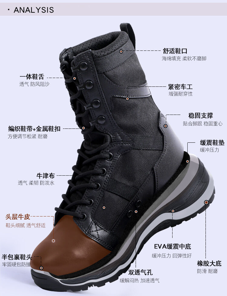 Custom Men's Tactical Shoes Mesh Spring Boot With Rubber Outsole Oem ...