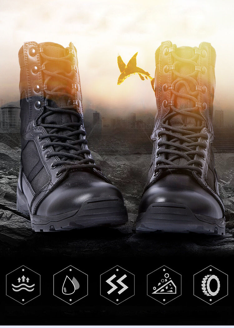 Custom Men's Tactical Shoes Mesh Spring Boot With Rubber Outsole Oem ...