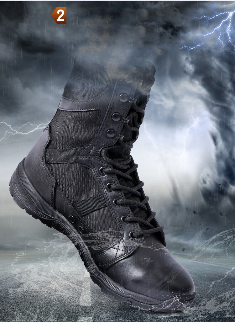 Custom Men's Tactical Shoes Mesh Spring Boot With Rubber Outsole Oem ...