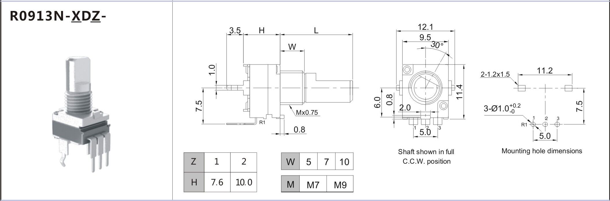 Good Quality Rv09 9mm Rotary Potentiometer Audio Video Amplifier 10ka ...