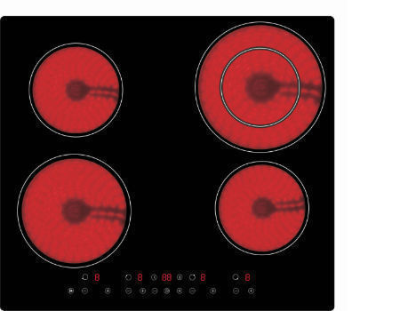 6000w 520*590mm 4 Zones Ceramic Hob/four Burners Infrared Stove ...