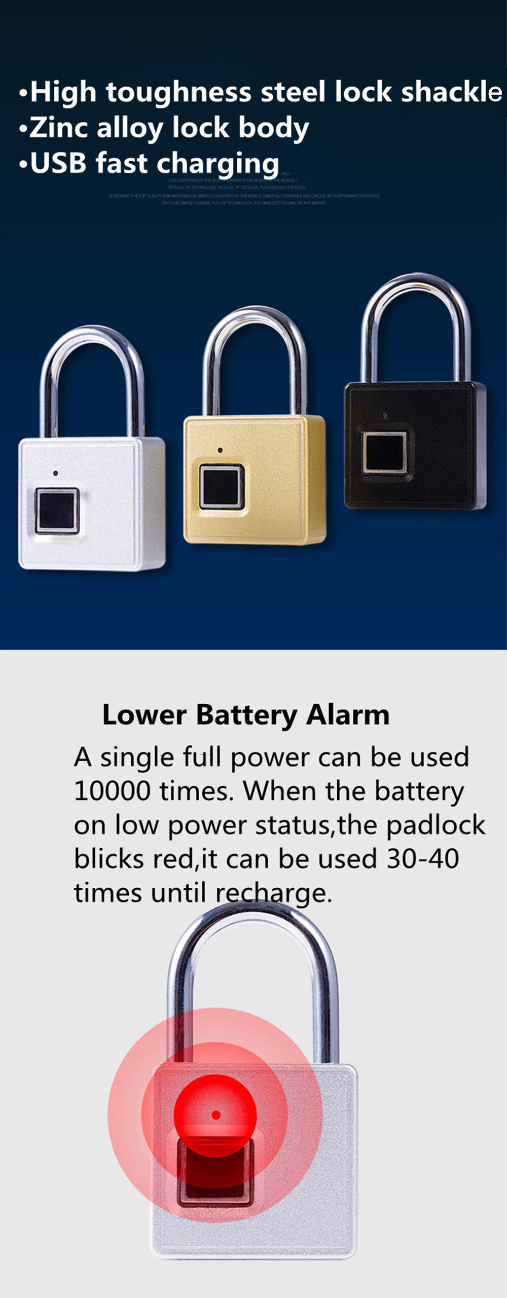 2024 Top Security Waterproof Ip65 Smart Padlock Anti-theft Anti-drill ...