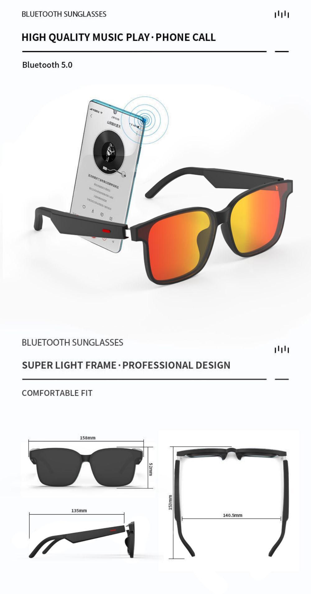 Buy China Wholesale 2024 Fashion Bluetooth Glasses Smart Audio ...