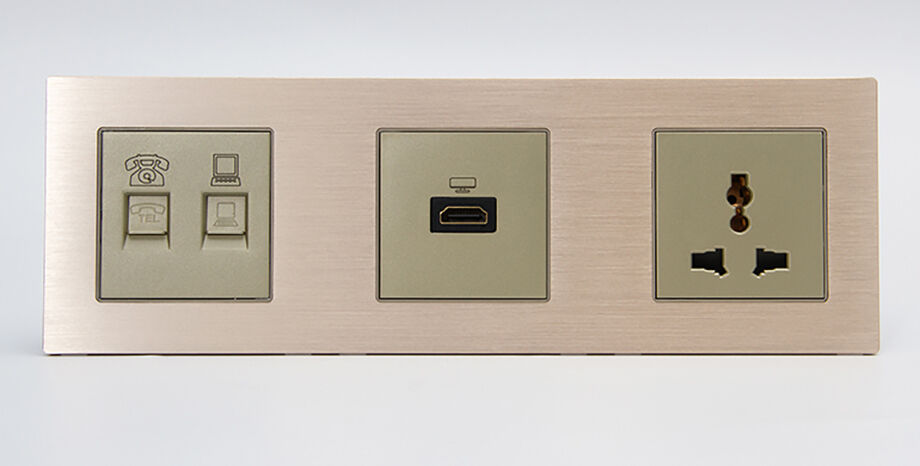 3 Connected Champagne Gold Smart Hotel Used Brushed Aluminum Bedside ...