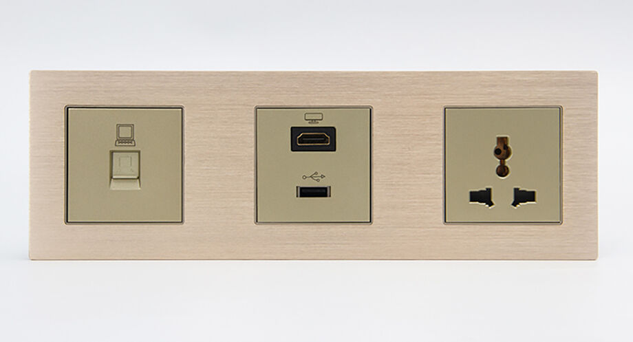 3 Connected Champagne Gold Smart Hotel Used Brushed Aluminum Bedside ...