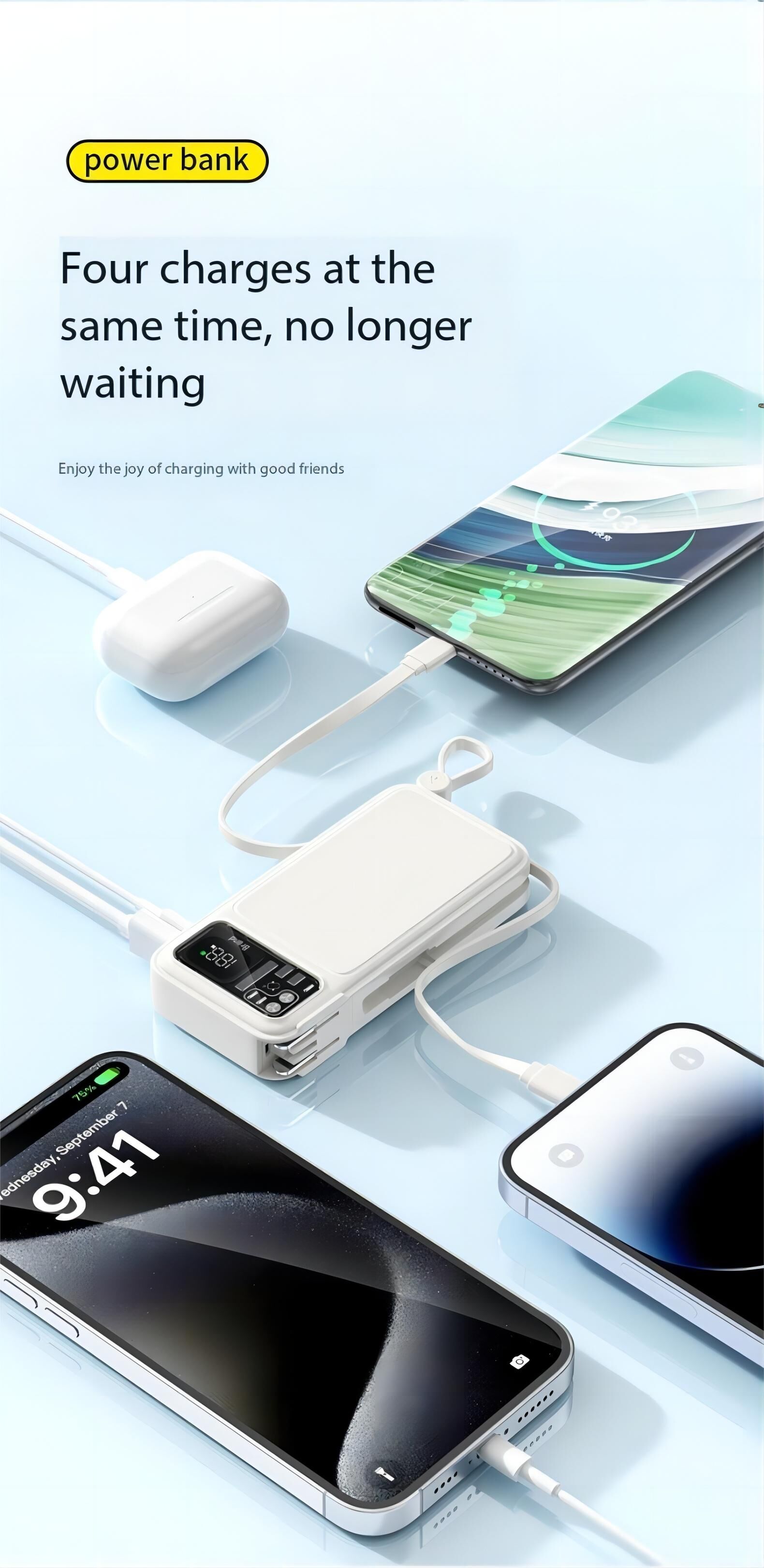 Factory Price K06b Pd20w 20000mah Ac In Power Bank Type C Lightning ...