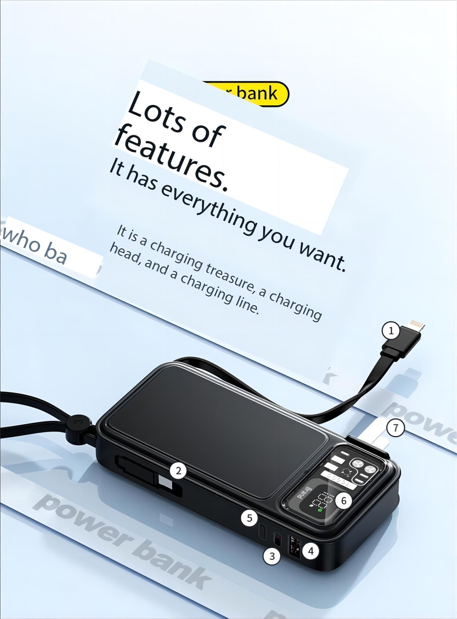 Factory Price K06b Pd20w 20000mah Ac In Power Bank Type C Lightning ...