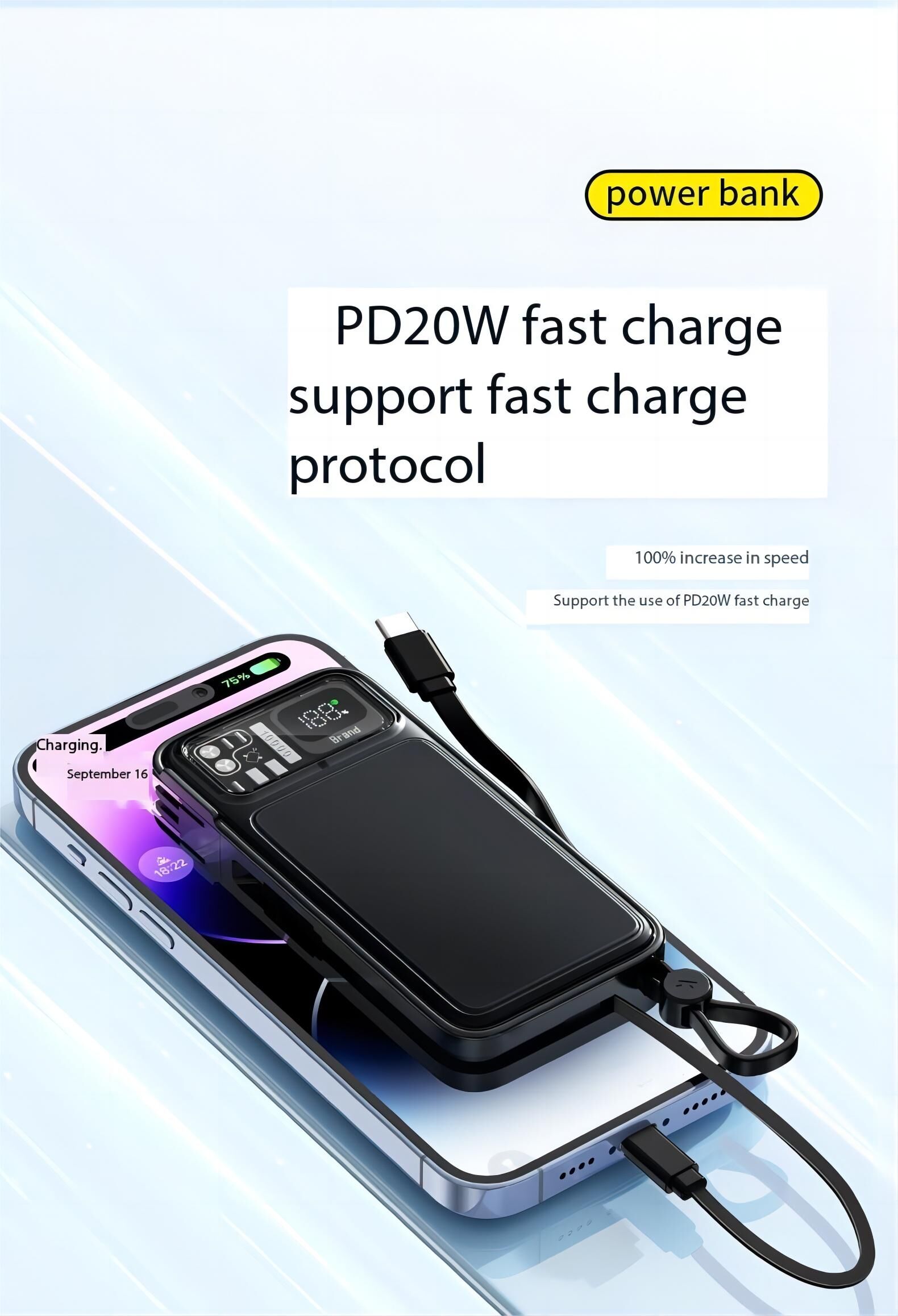 Factory Price K06b Pd20w 20000mah Ac In Power Bank Type C Lightning ...