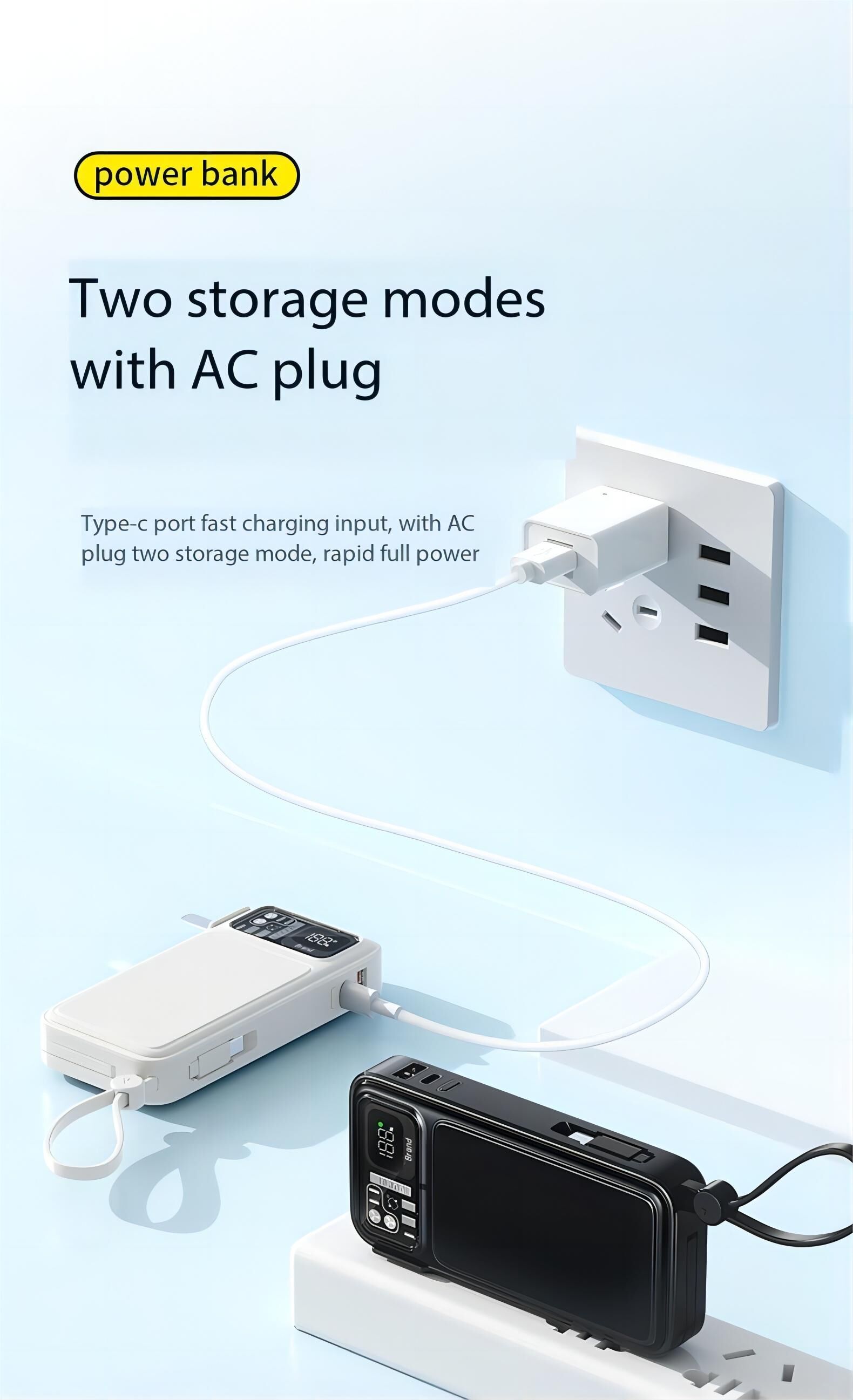 Factory Price K06b Pd20w 20000mah Ac In Power Bank Type C Lightning ...