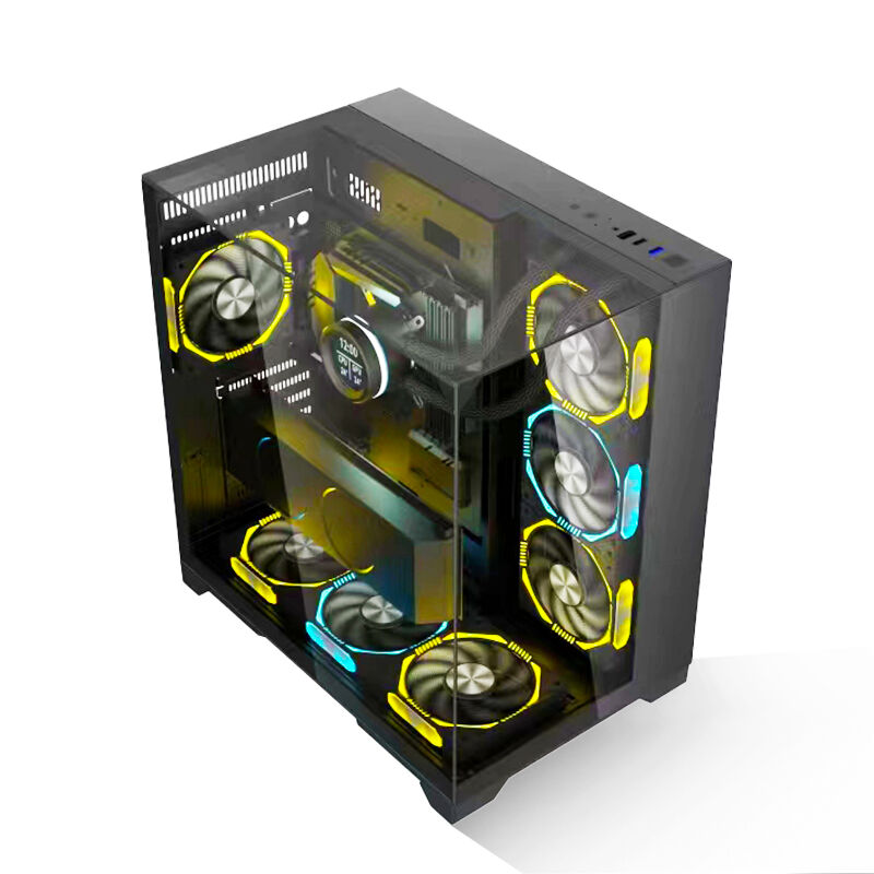 High End Curved Tempered Glass Panel Gabinete Atx Case Pc Games ...