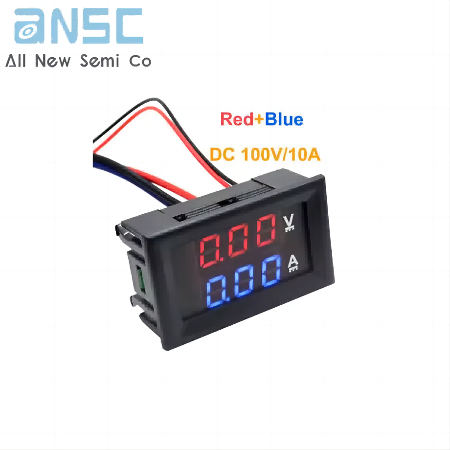 Dsn-vc288 Dc 100v 10a Voltmeter Ammeter Blue + Red Led Amp Dual Digital ...