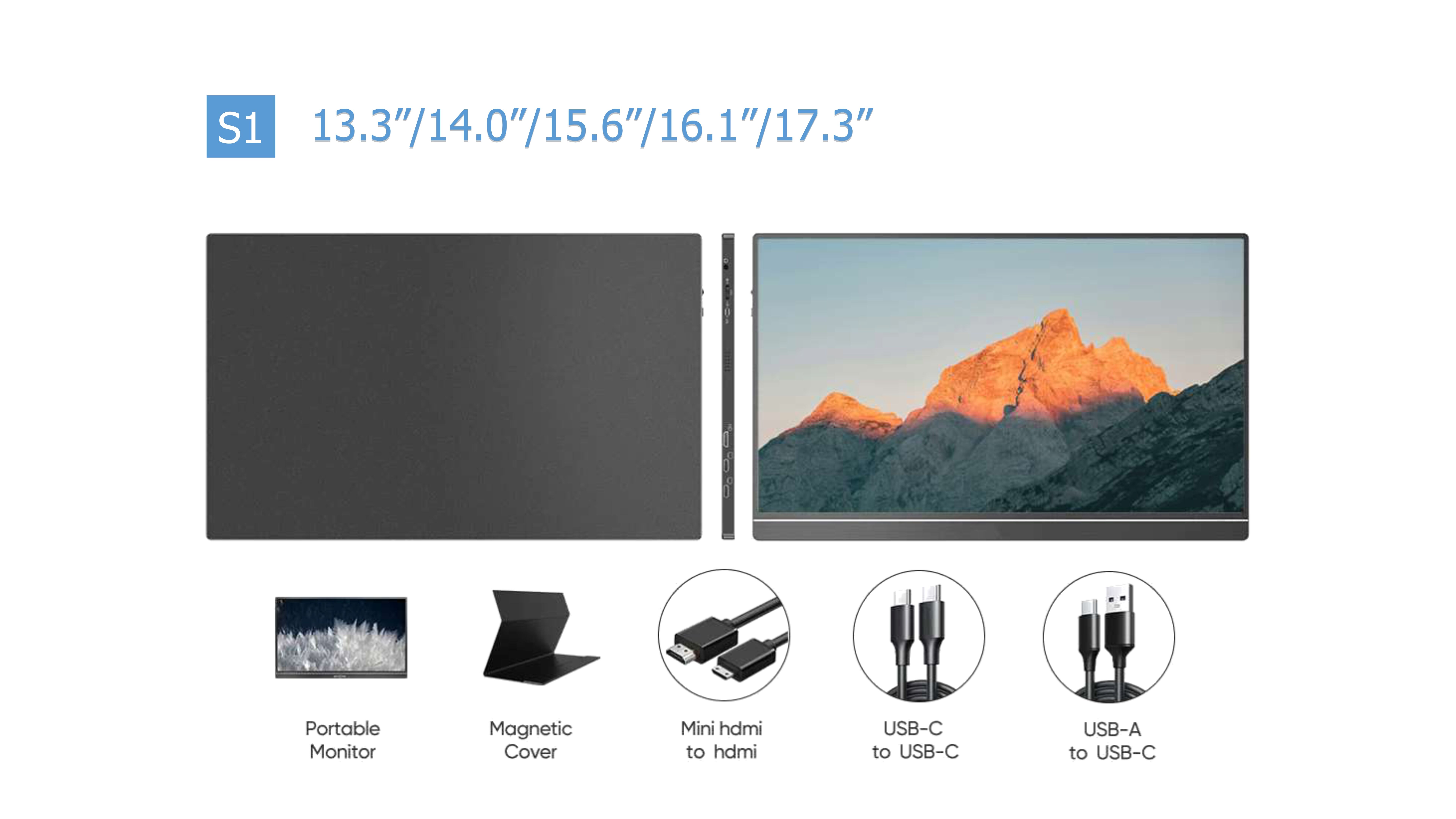 Fhd Portable Monitor Usb C 16 Inch Portable Monitor For Laptop Screen ...