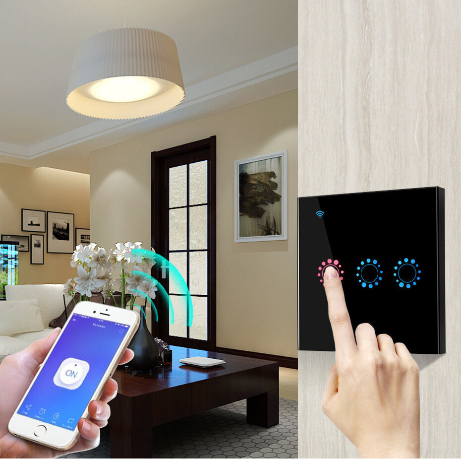 Us Smart Home 3 Gang Wifi Switch Alexa Voice Control Home Automation ...