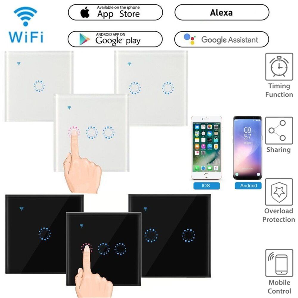 Us Smart Home 3 Gang Wifi Switch Alexa Voice Control Home Automation ...