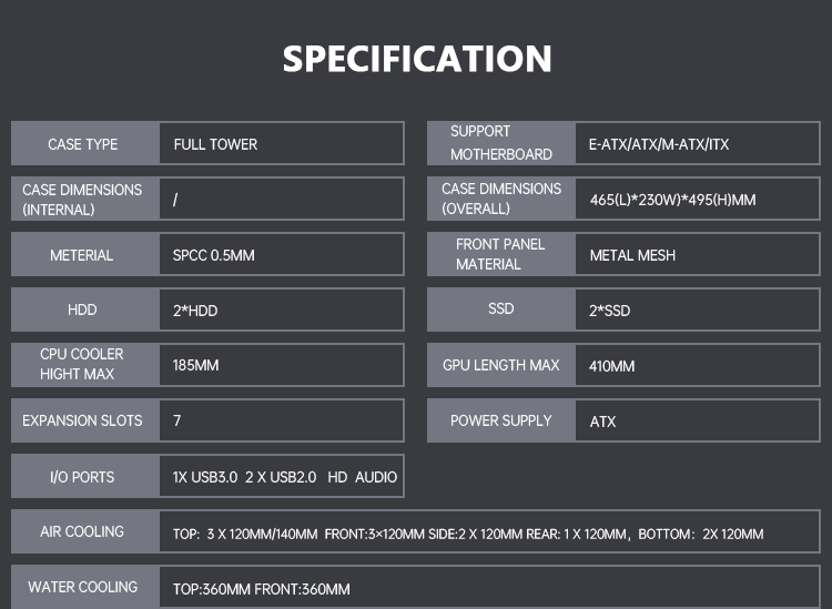 Wholesale Full Tower Pc Casing Tempered Glass E-atx Vertical Custom ...