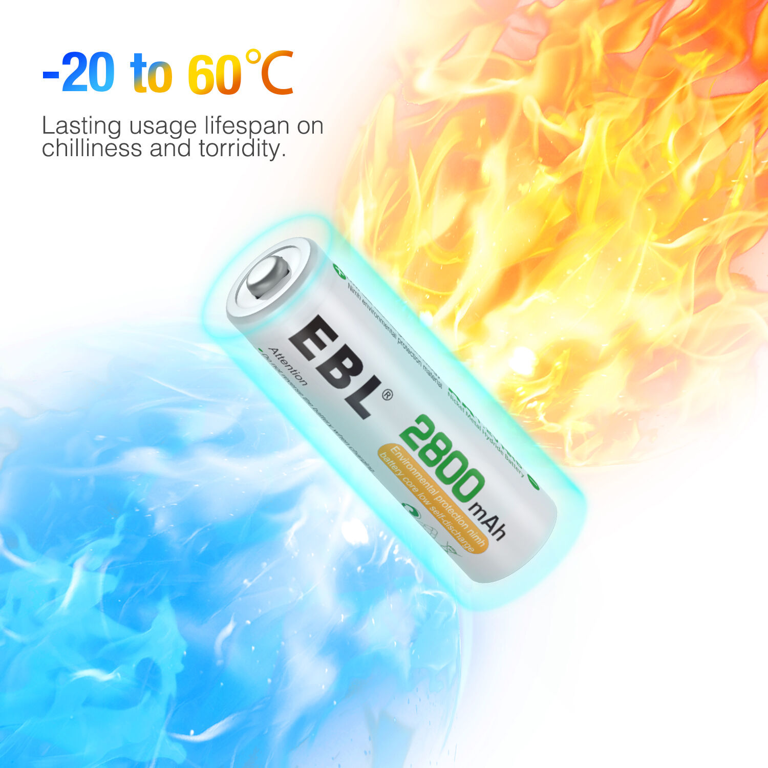Ebl Pack Of 4 Aa Batteries 2800mah High Capacity Precharged Ni-mh Aa ...