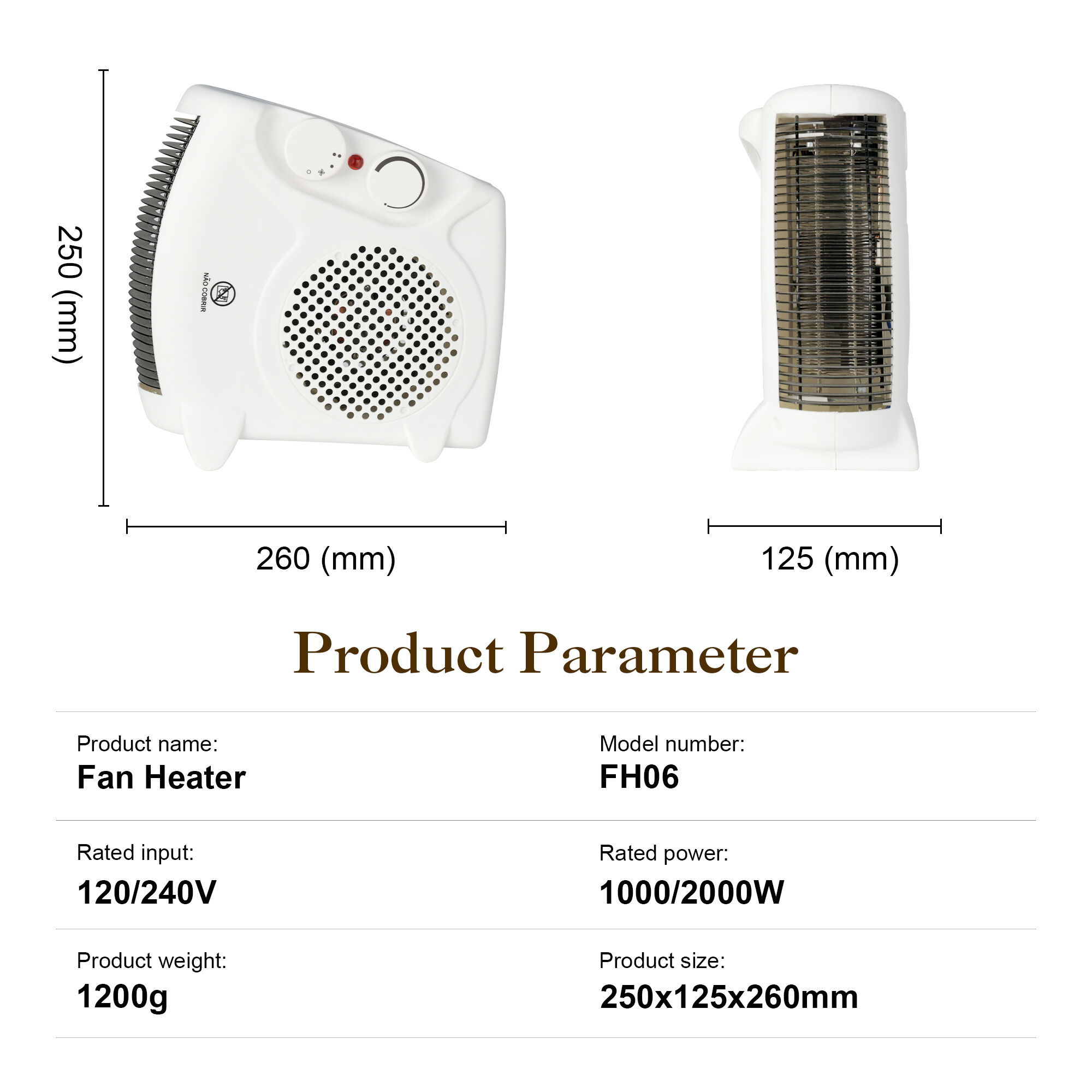 Cool And Warm Household Desktop Space Heaters Table Portable Electric ...