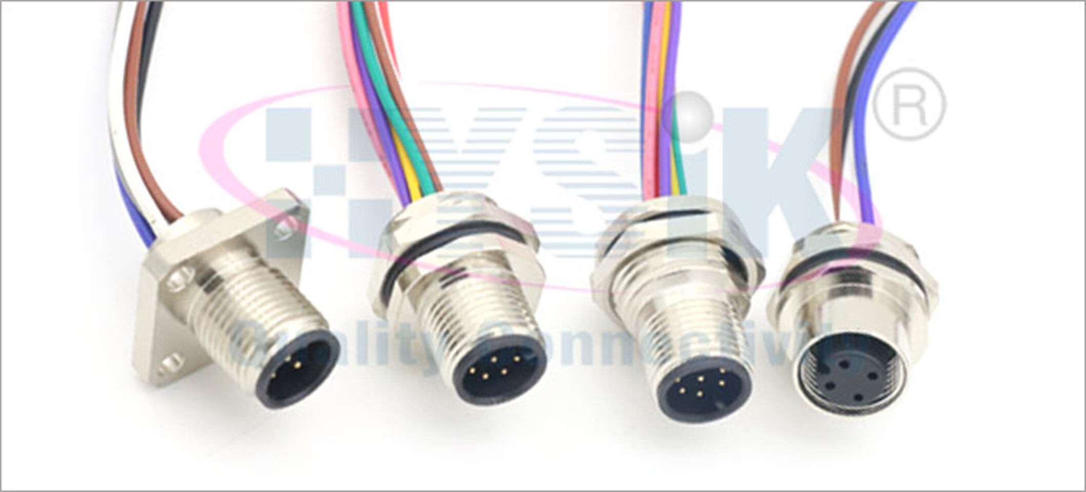 M12 Wire To Board Connectors 2 3 4 5 6 8 12 Pin Circular Connector Ip67 ...