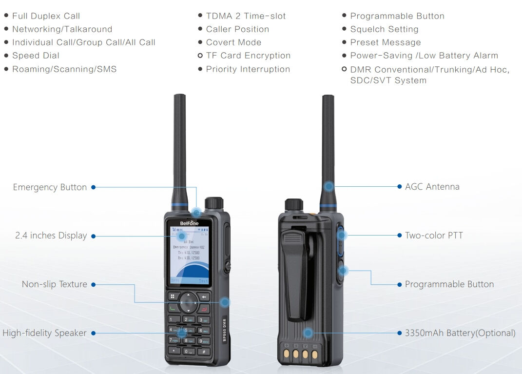Bp750 Professional Handheld Digital Walkie Talkie Uhf Vhf Two Way Radio ...
