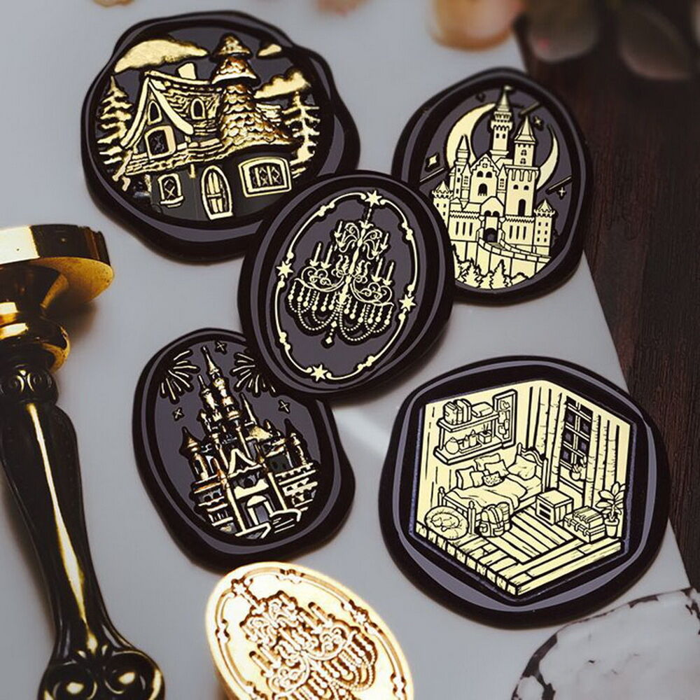Best Price European Style Castle Series Cyber City Dome Phantom Crystal Wax Seal Stamp Head ...