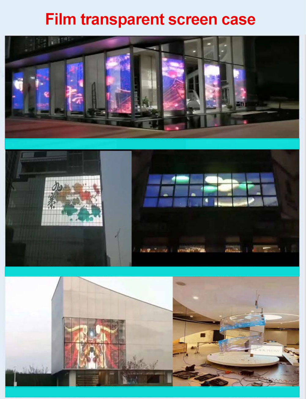 Transparent Glass Led Screen P3.91 On Vide Wall Screen For Store Window Indoor Outdoor Film ...