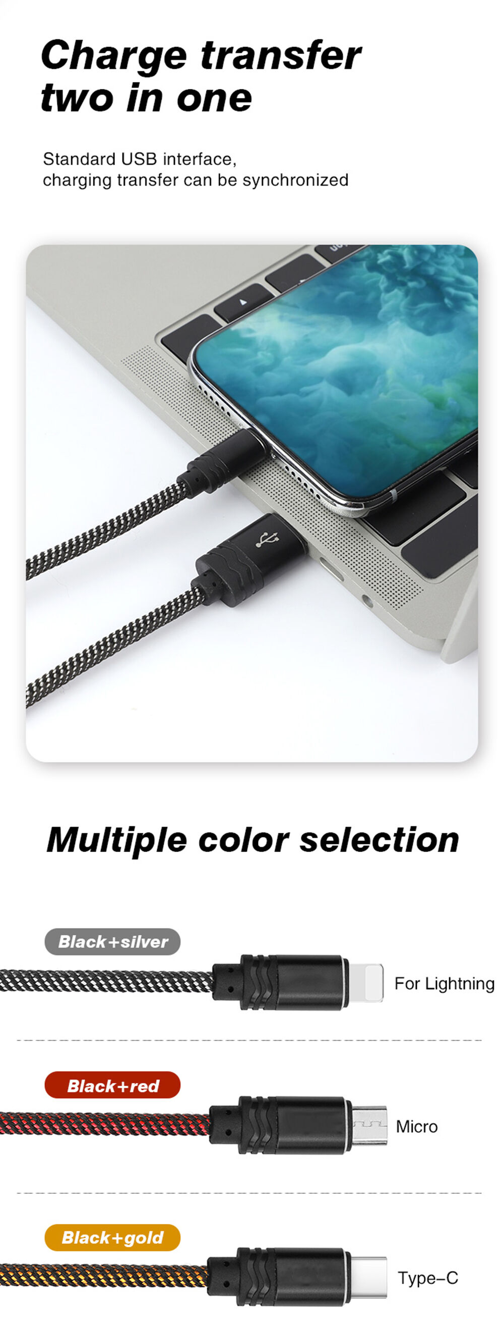 Usb Cable With Package Usb 2.0 Regular Mobile Phone Cables 2.4a 1m ...