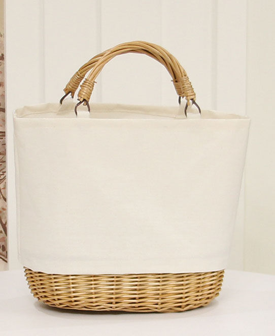 Buy China Wholesale Straw Rattan Canvas Tote Bag Canvas Splicing Bag ...
