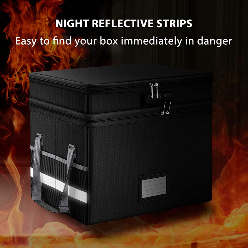 File Box With Lock 2-layer Document Organizer Fireproof Waterproof ...