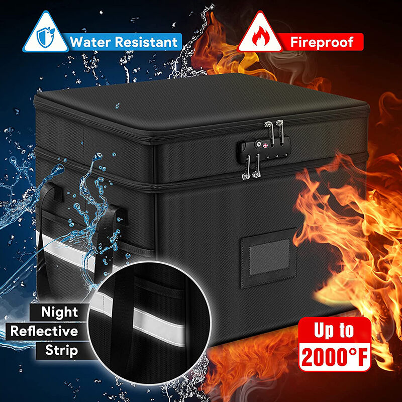 File Box With Lock 2-layer Document Organizer Fireproof Waterproof ...