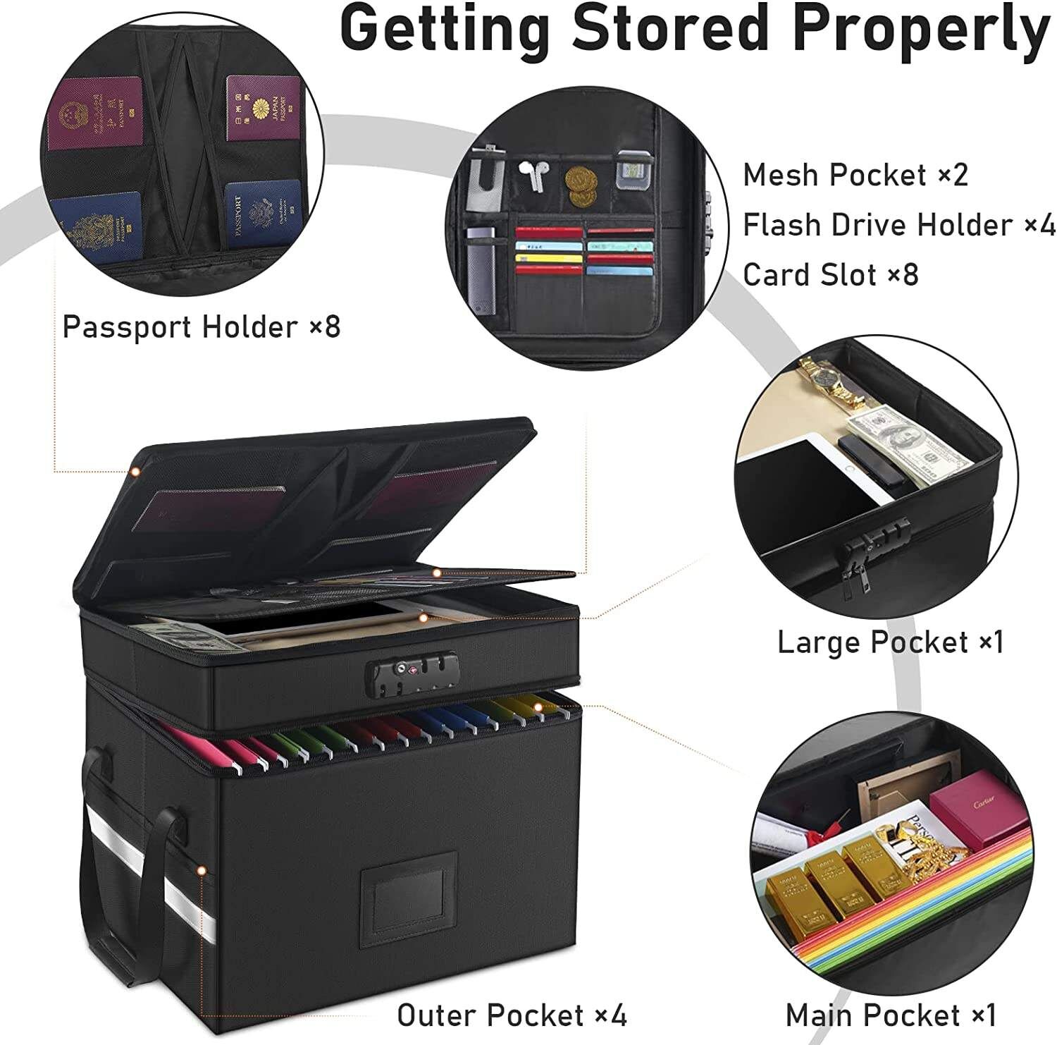 Buy China Wholesale Portable Fireproof Document Box File Organizer Box ...