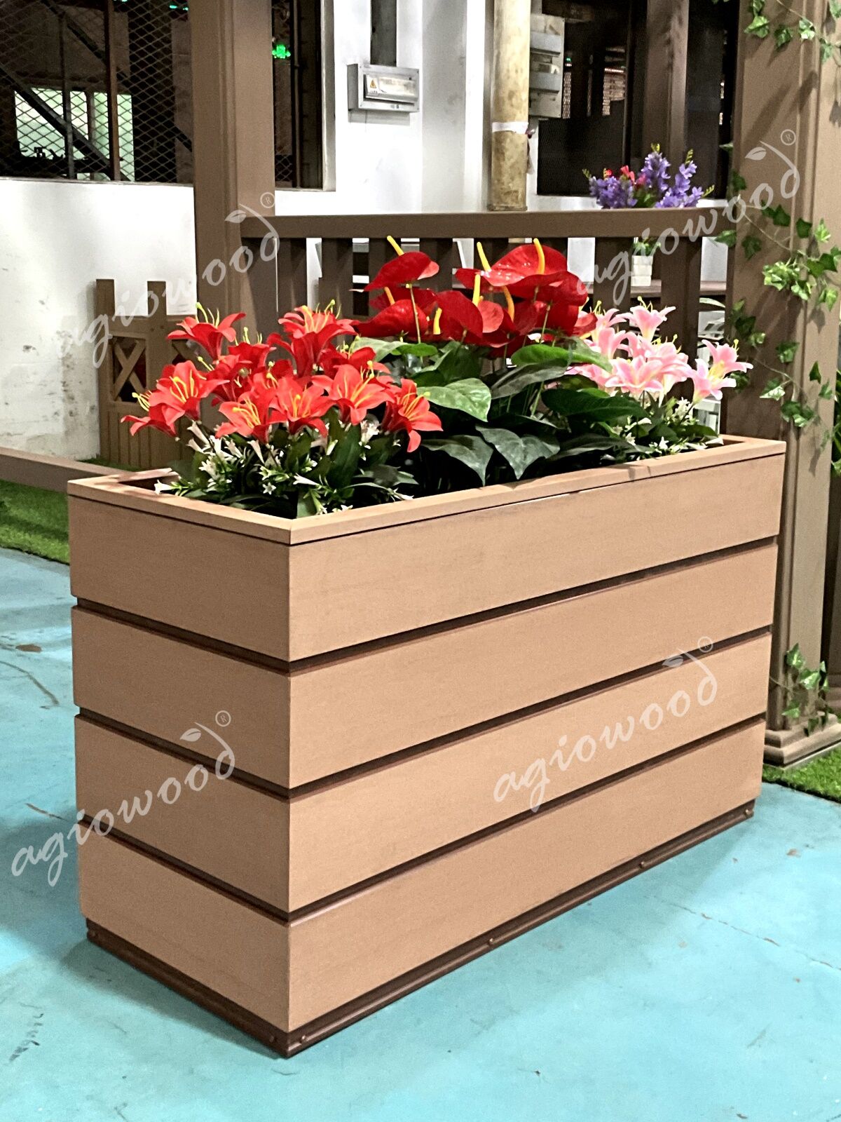 Outdoor Flower Planter Box - Rectanglar - Wood + Pp Composite (wpc ...