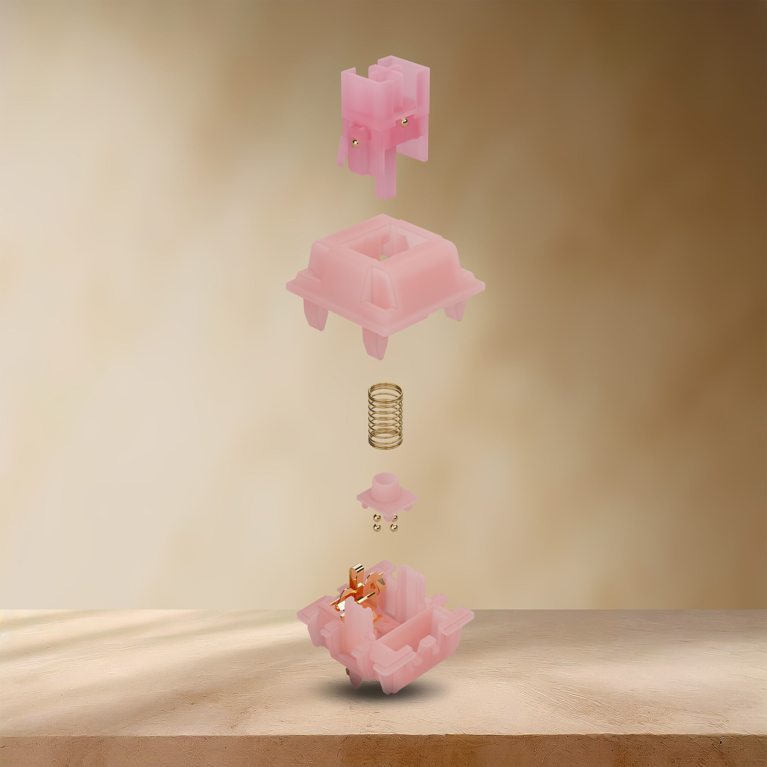 Ws Pearl Switch 5 Pins Pink Switch Key Switches With 4 Ball Bearings In ...