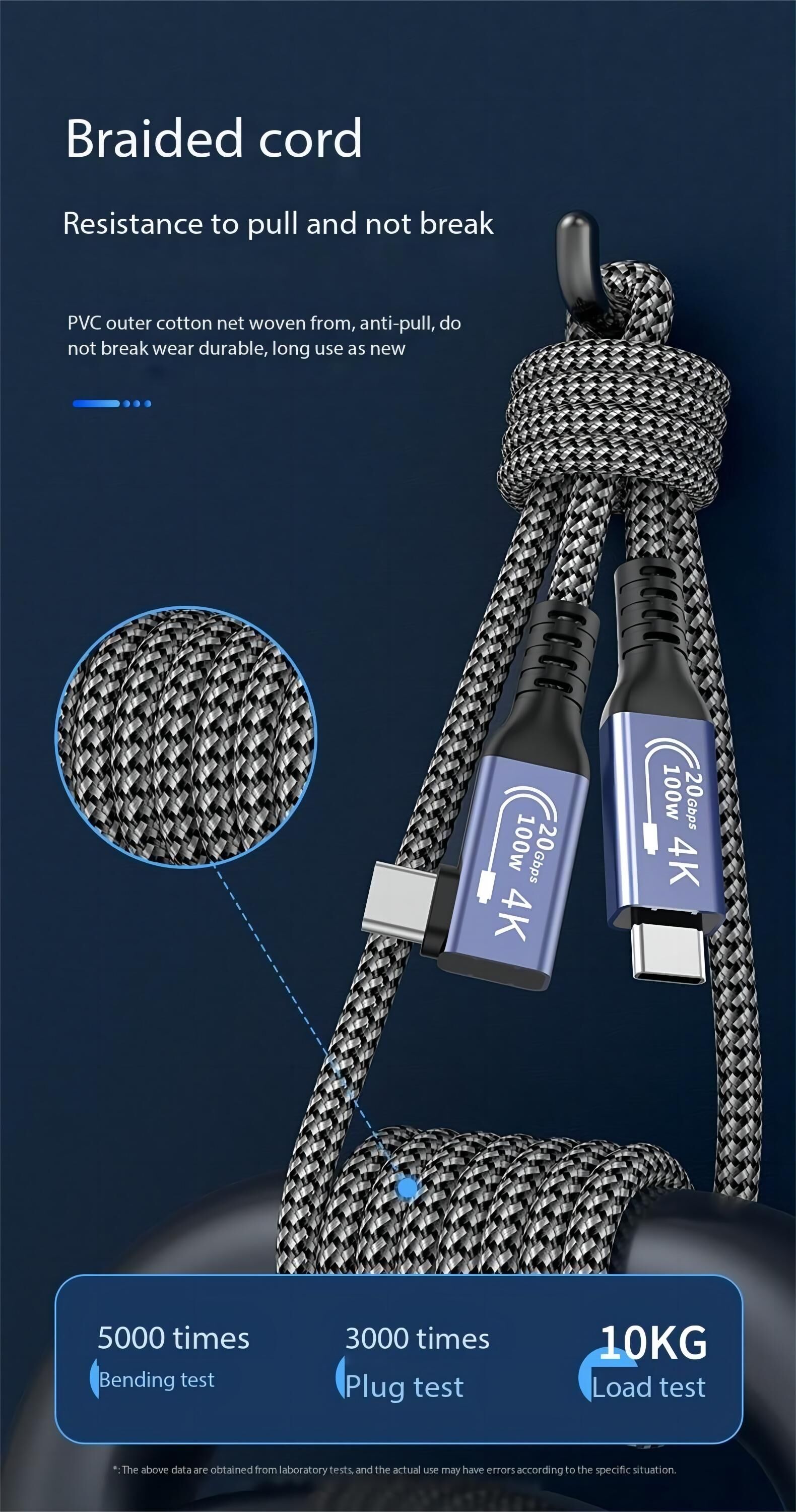 Pd3.0 100w High Frequency 1m Fast Charge Type C To C Positive Bended ...