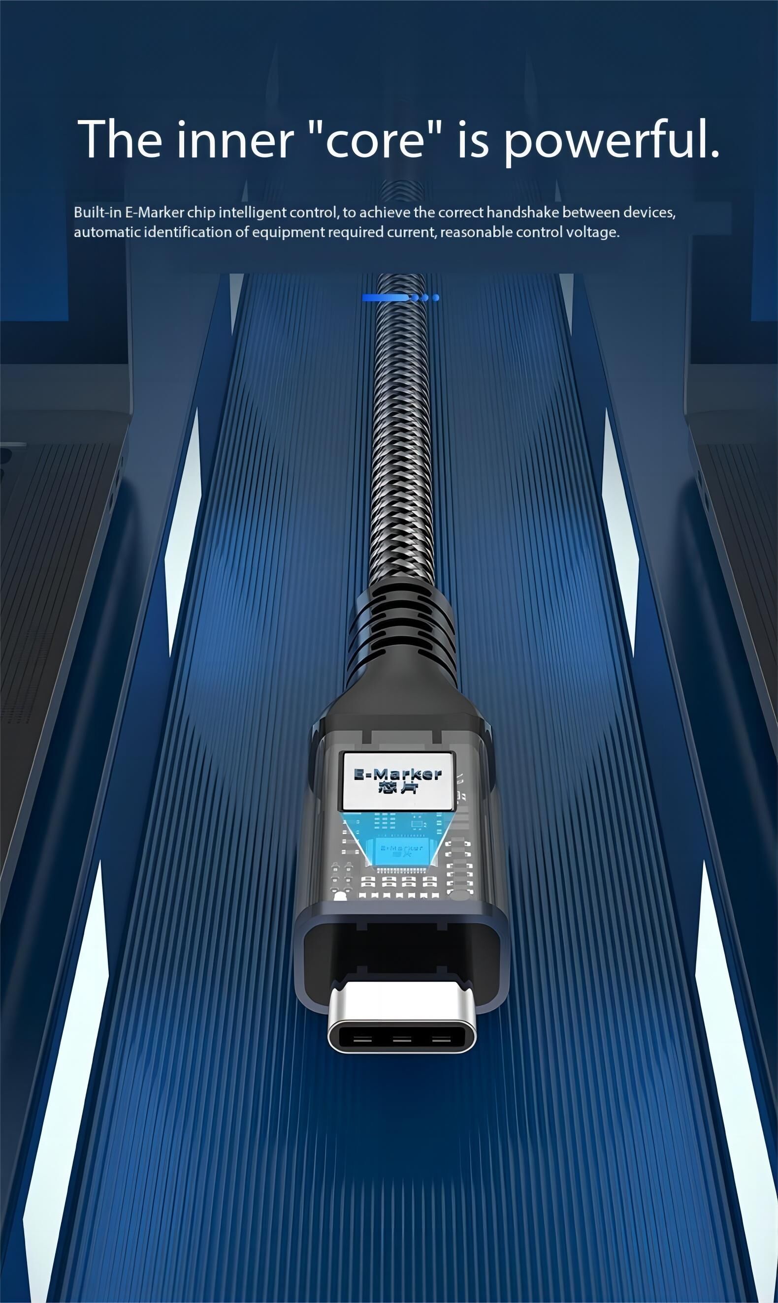 Pd3.0 100w High Frequency 1m Fast Charge Type C To C Positive Bended ...