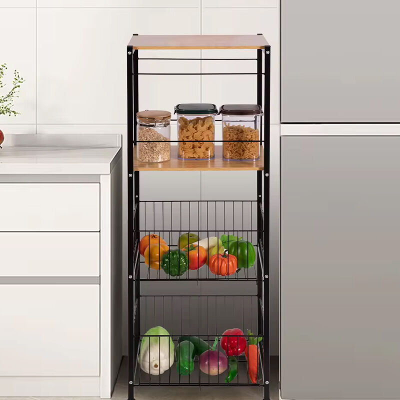 Latest Wood Food Shelf Kitchen Organizer Fruit Vegetable Shelves ...