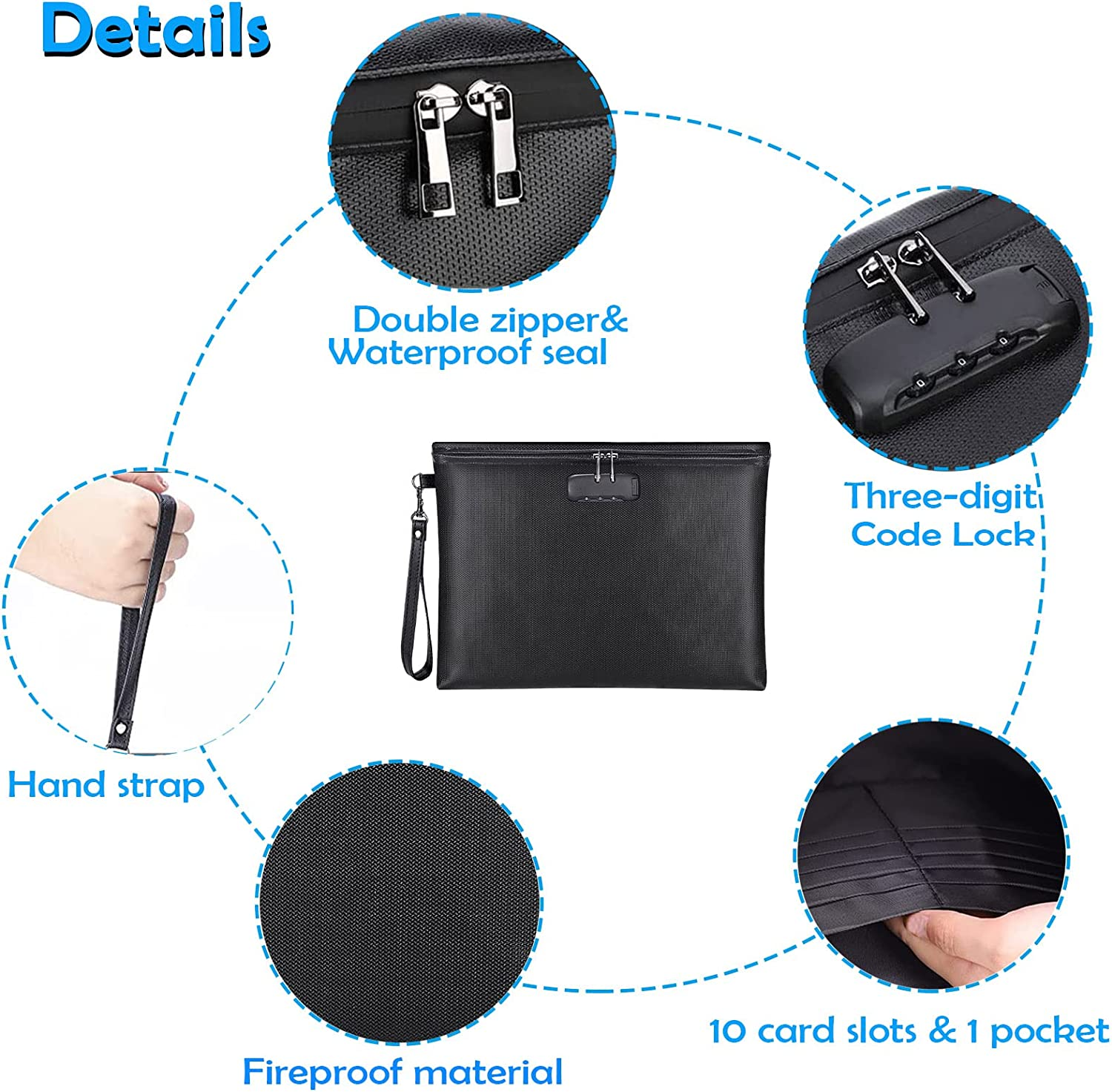 Bulk Buy China Wholesale Fireproof Bag With Lock Zipper Closure Custom ...
