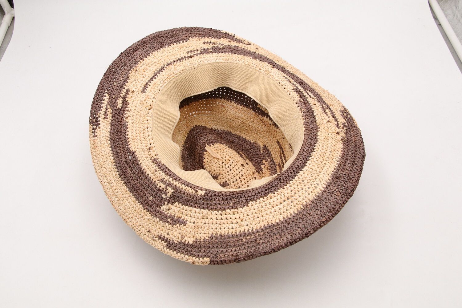 Unique Woman Beach Summer Fine Woven Raffia Straw Two Color Contrasting ...