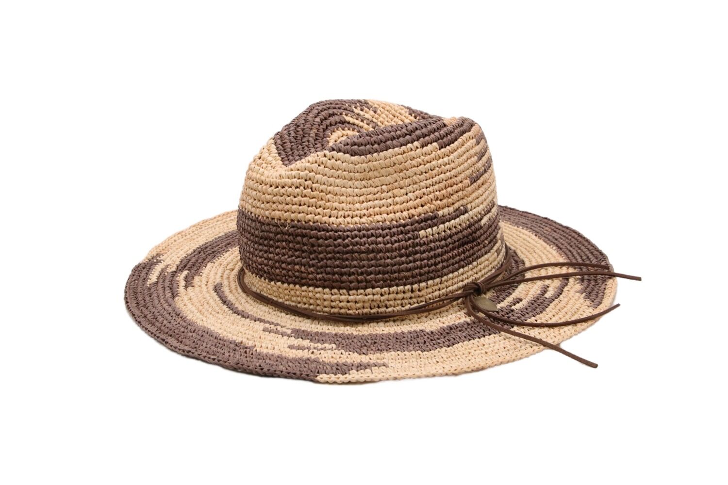 Unique Woman Beach Summer Fine Woven Raffia Straw Two Color Contrasting ...