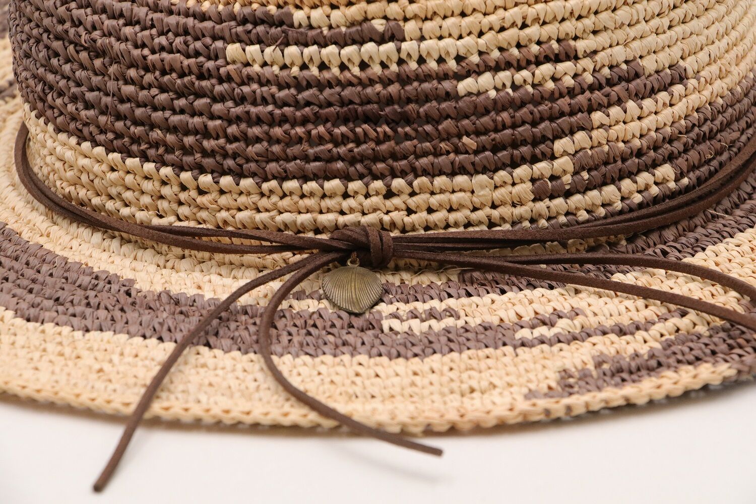 Unique Woman Beach Summer Fine Woven Raffia Straw Two Color Contrasting ...