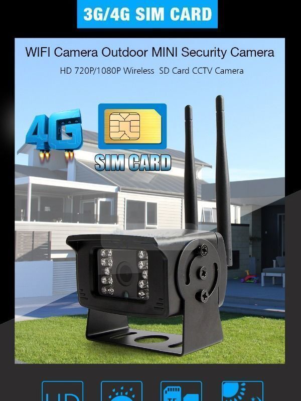 Sno Mini 720p 4g Sim Card Ip Camera Outdoor Support Max 128g Micro Tf ...