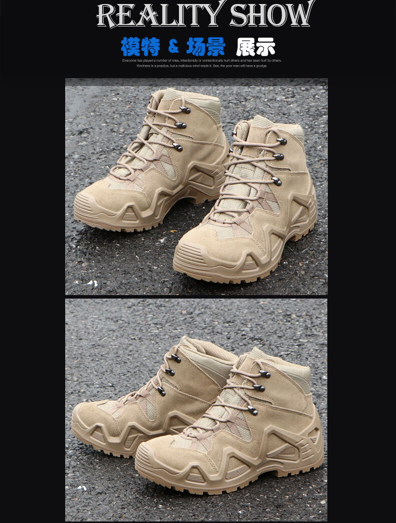Classcical Hiking Middle Cut Split-grain Leather Combat Boots, L0wa ...