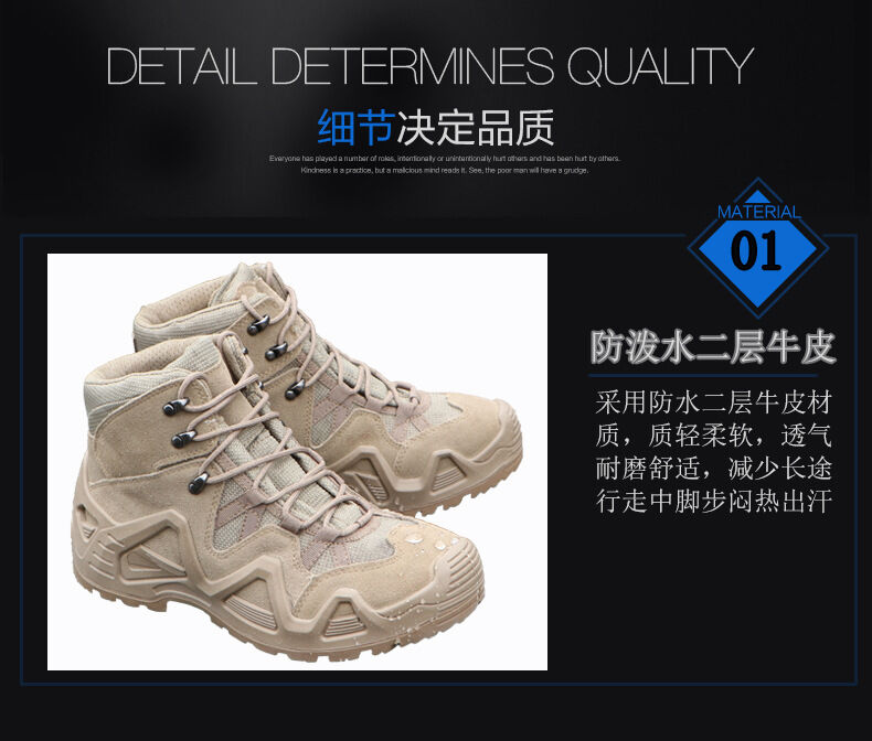 Classcical Hiking Middle Cut Split-grain Leather Combat Boots, L0wa ...