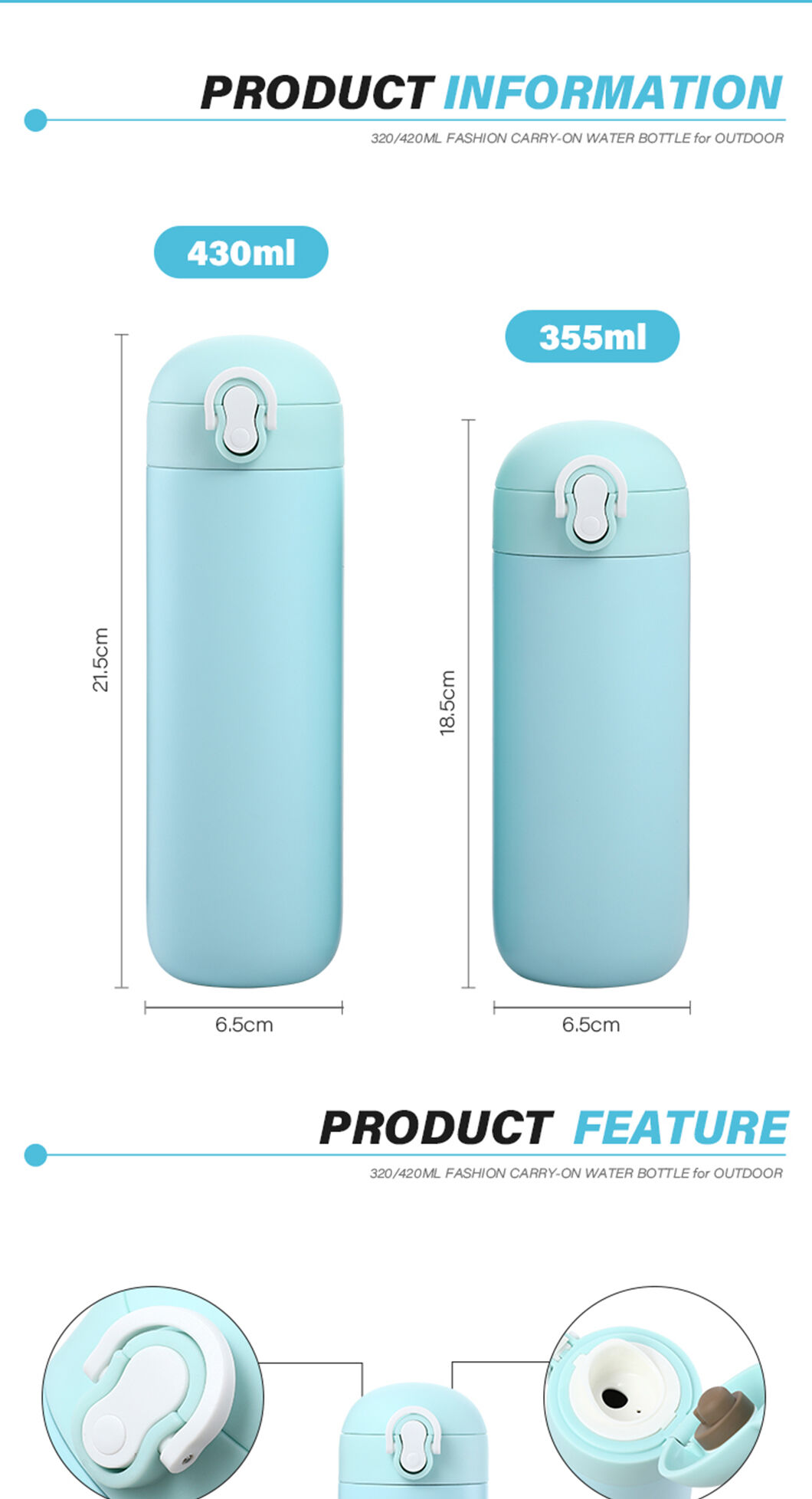 Everich New 320ml 420ml Wide Mouth Custom Bpa Free Stainless Steel Reusable Flask For Sports ...