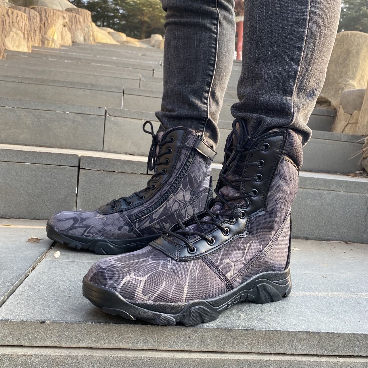 Waterproof Military Style Tactical Combat Jungle Genuine Cow Leather ...