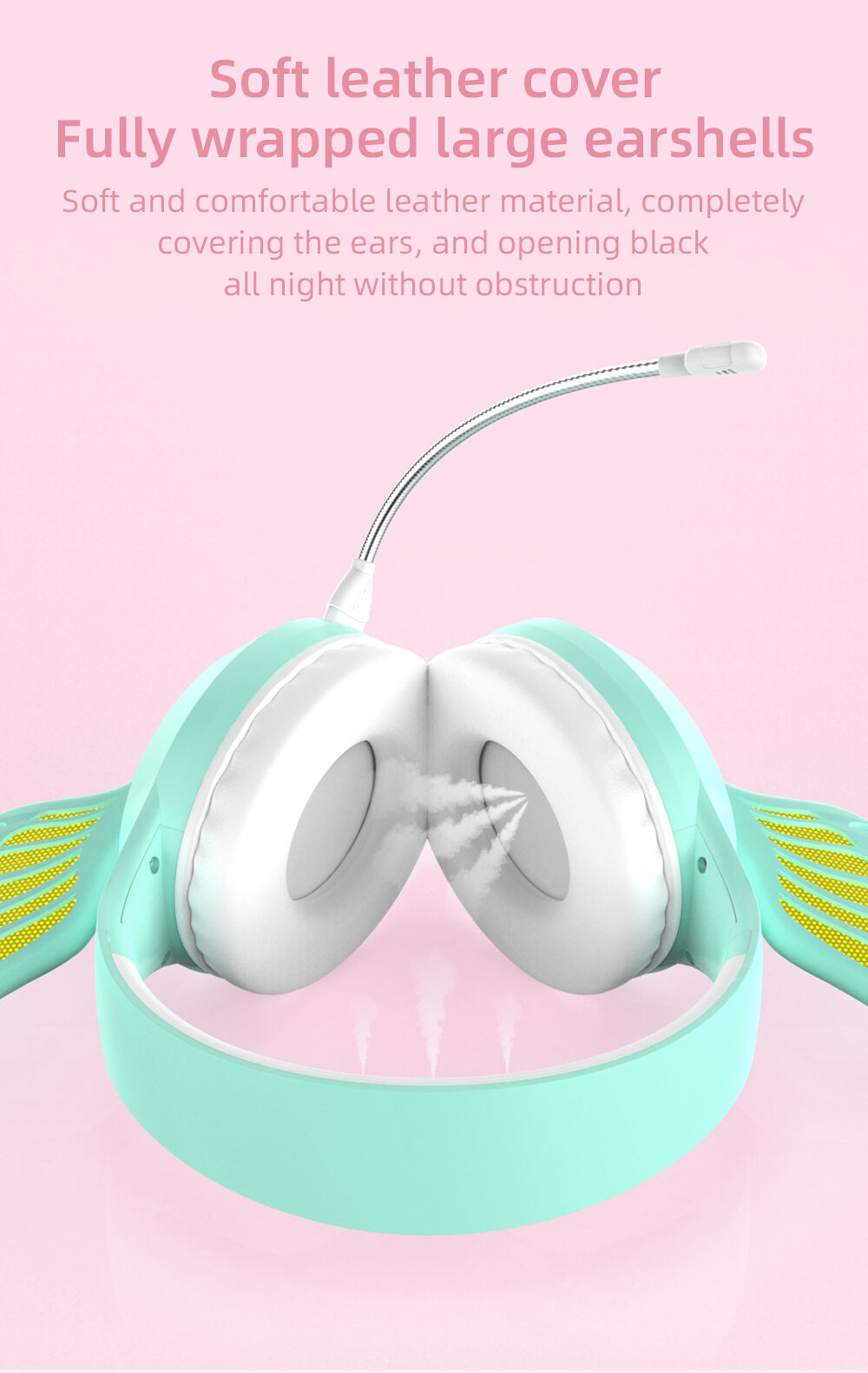 Factory Price Glowing Wings Wireless Comfortable Headphone (detachable ...