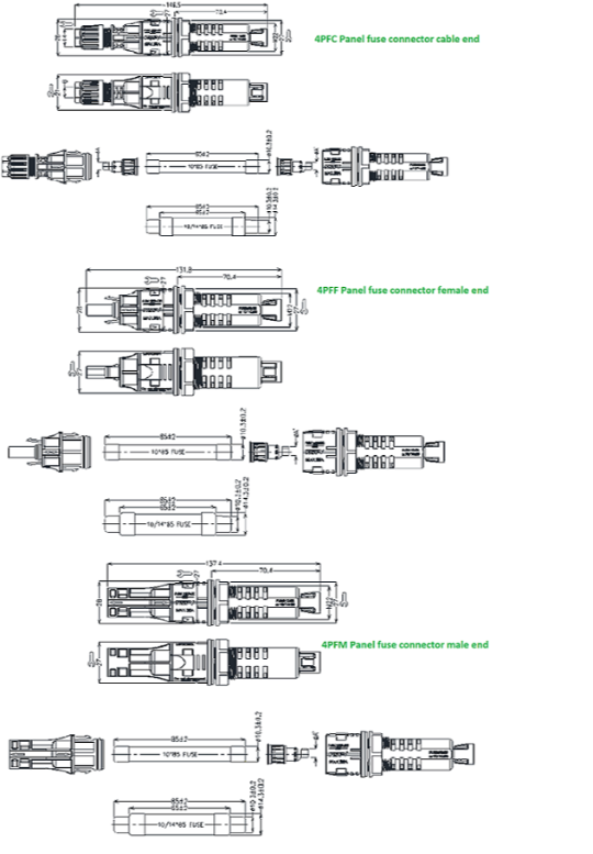 Tuv Certified Photovoltaic Panel Fuse Connector Solar Combiner Box Fuse ...
