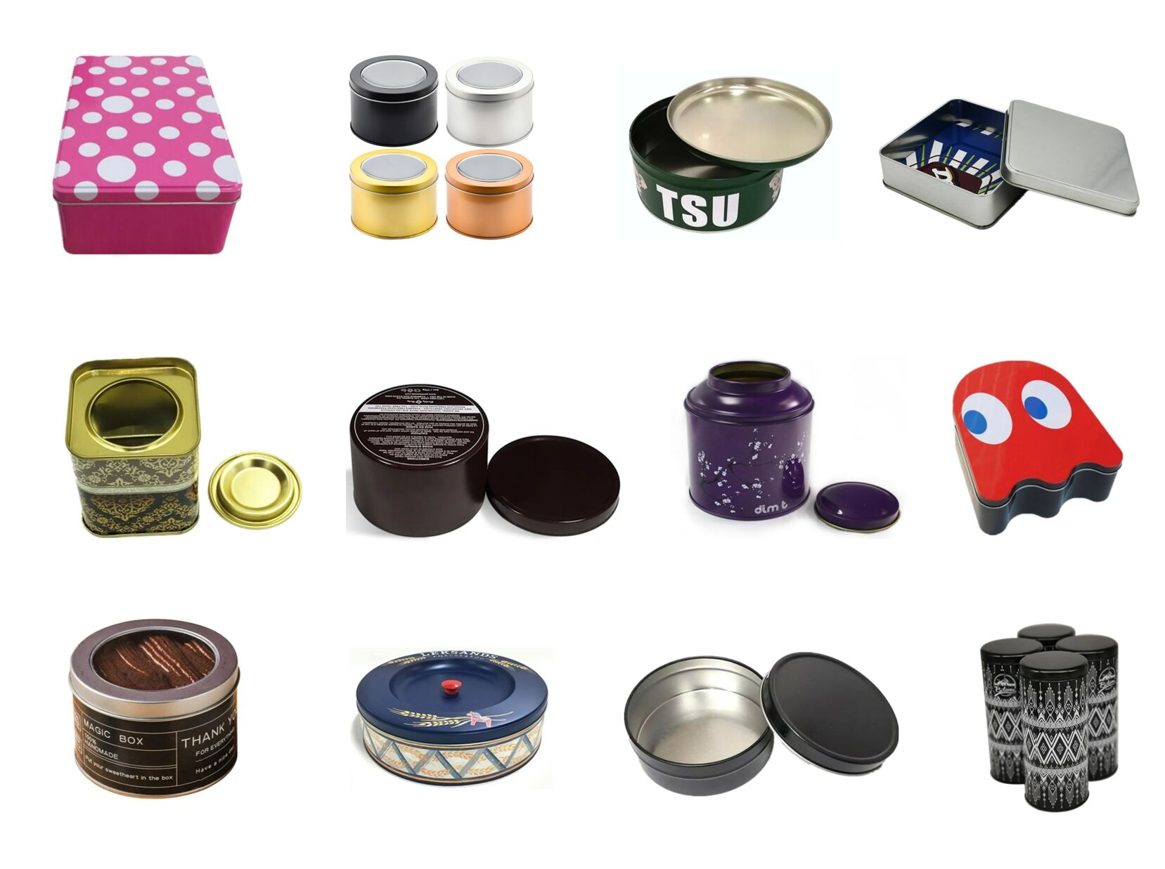 Custom-textured Round Tin Box & Embossed Tin Packaging, Tin Packaging ...