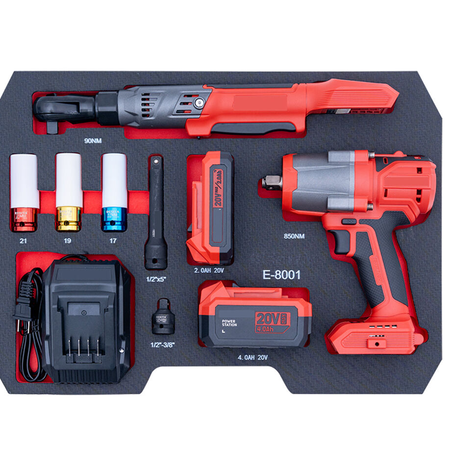 850n.m Torque Brushless Electric Impact Wrench With 20vf Battery 1/2 ...