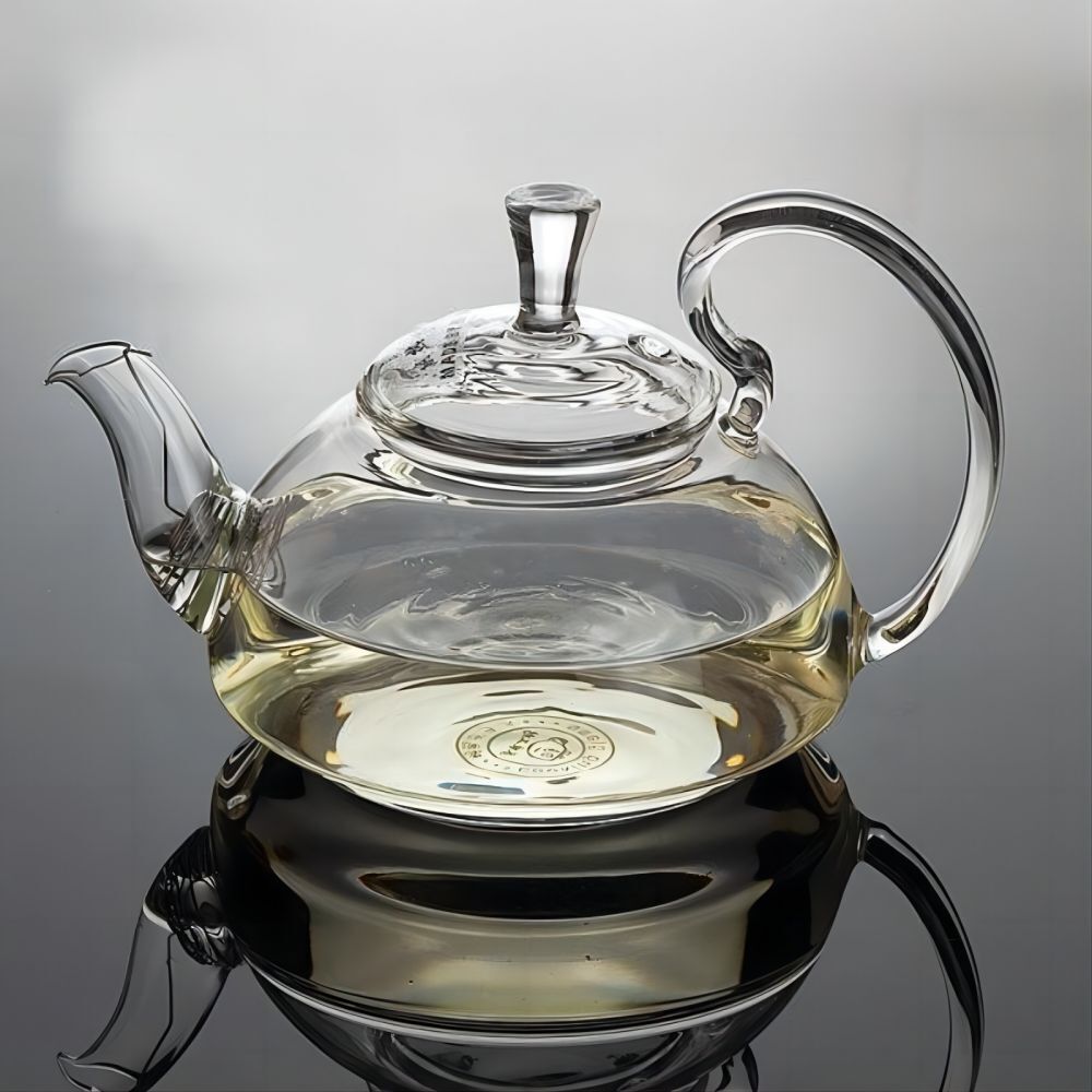 High Borosilicate Glass Flower Teapot Heat Resistant Teapot With Spout ...