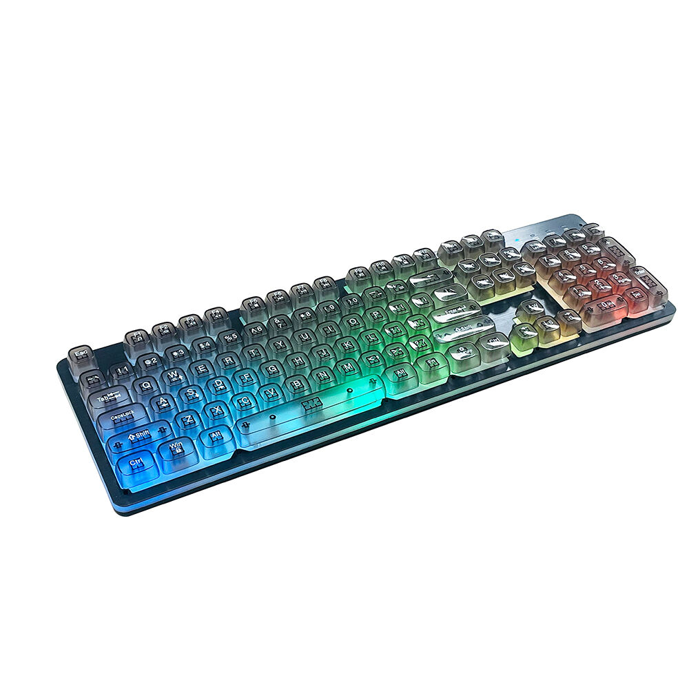 Full Size Transparent Wired Rgb Gaming Keyboard With Metal Top Cover ...
